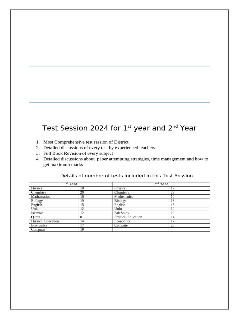 Comprehensive 2024 Test Session Guide | PDF