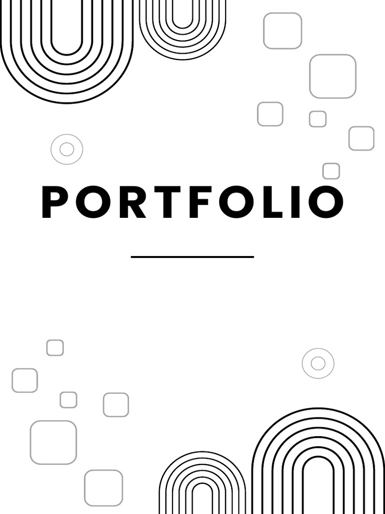 Black and White Modern Minimalist Portfolio Cover Page A4 | PDF