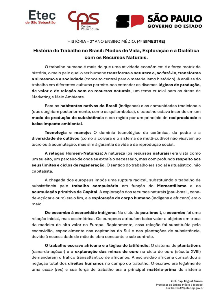 HIST Dif. | PDF | Escravidão | Brasil