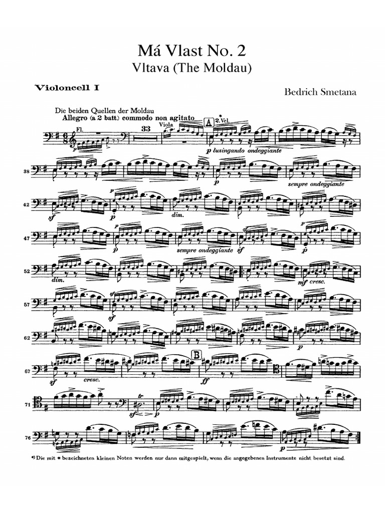 La Moldau - Smetana - Cellos 1 Et 2 PDF | PDF