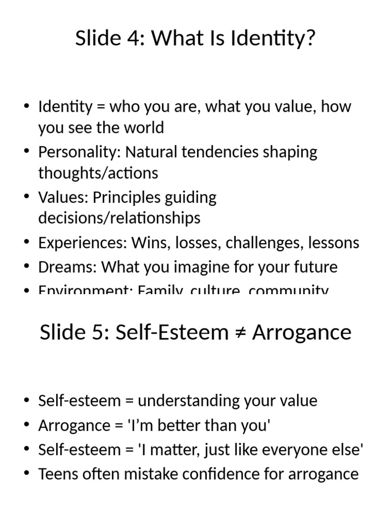 Understanding Identity and Self-Esteem | PDF | Adolescence | Self Esteem