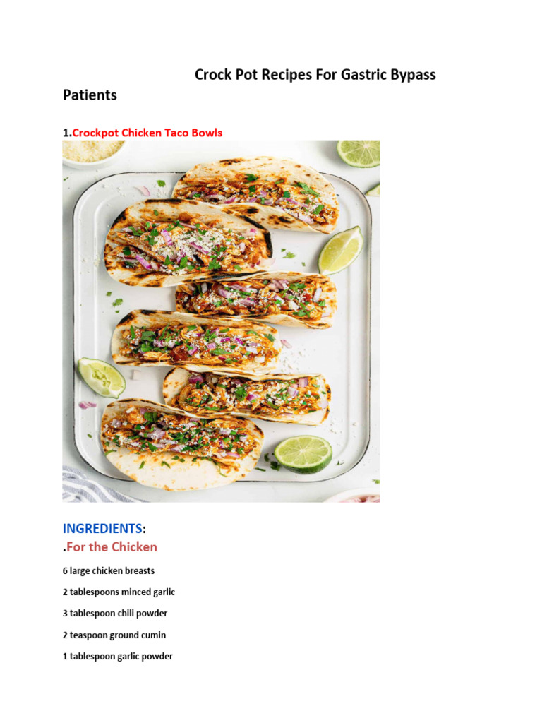 Crock Pot Recipes For Gastric by Pass Patient | PDF | Slow Cooker ...