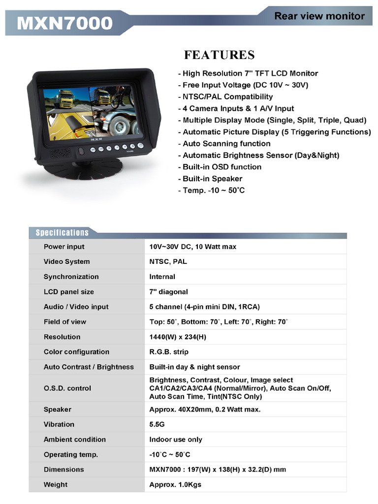 Monitor Mxn7000 - Leaflet | PDF