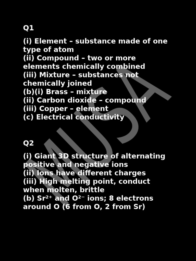 Atoms, Elements, and Compounds Answers | PDF