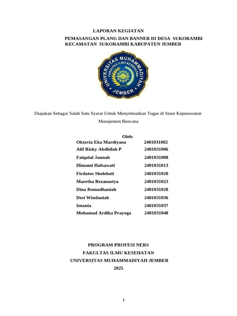 Pemasangan Plang dan Banner Edukasi Bencana | PDF