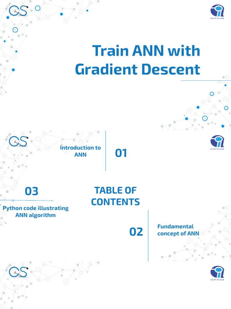 Train ANN With Gradient Descent | PDF