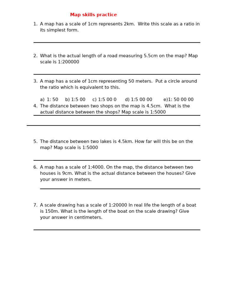 Map Skills Practice | PDF