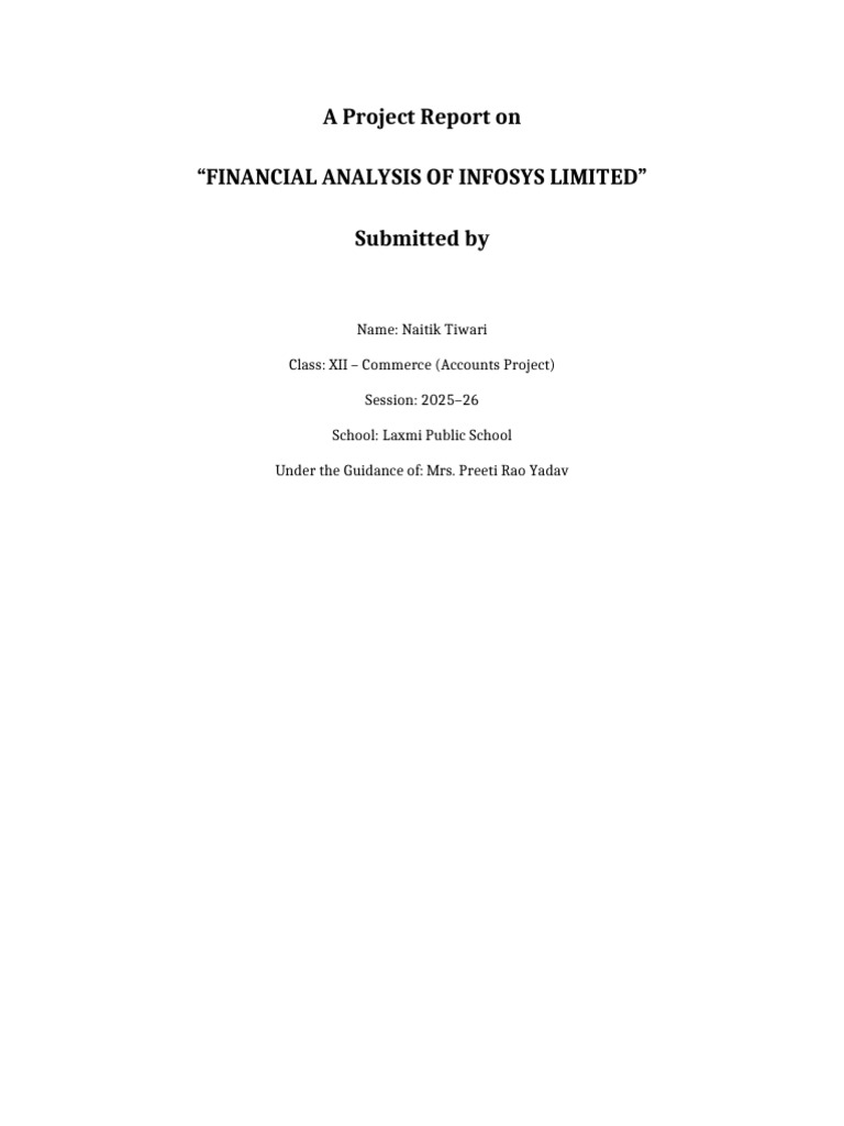 Financial Analysis of Infosys Limited | PDF | Equity (Finance) | Investing
