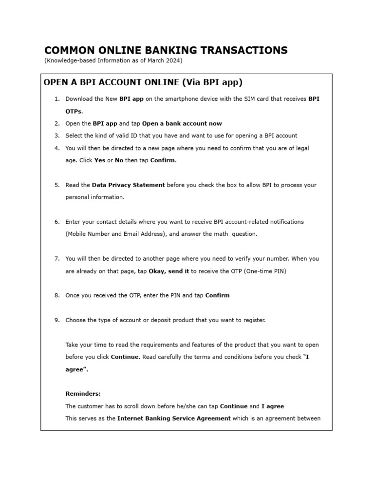 CS KB Common Banking Transactions (October 2024) | PDF | Debit Card ...