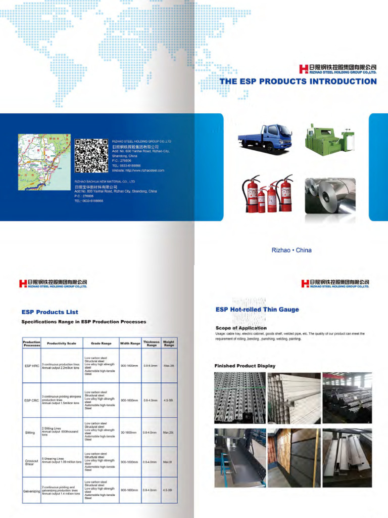 Rizhao Steel-Esp Catalog | PDF