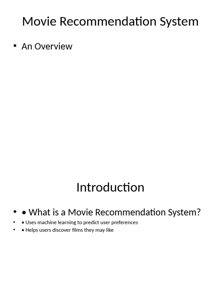 Movie Recommendation System Presentation | PDF
