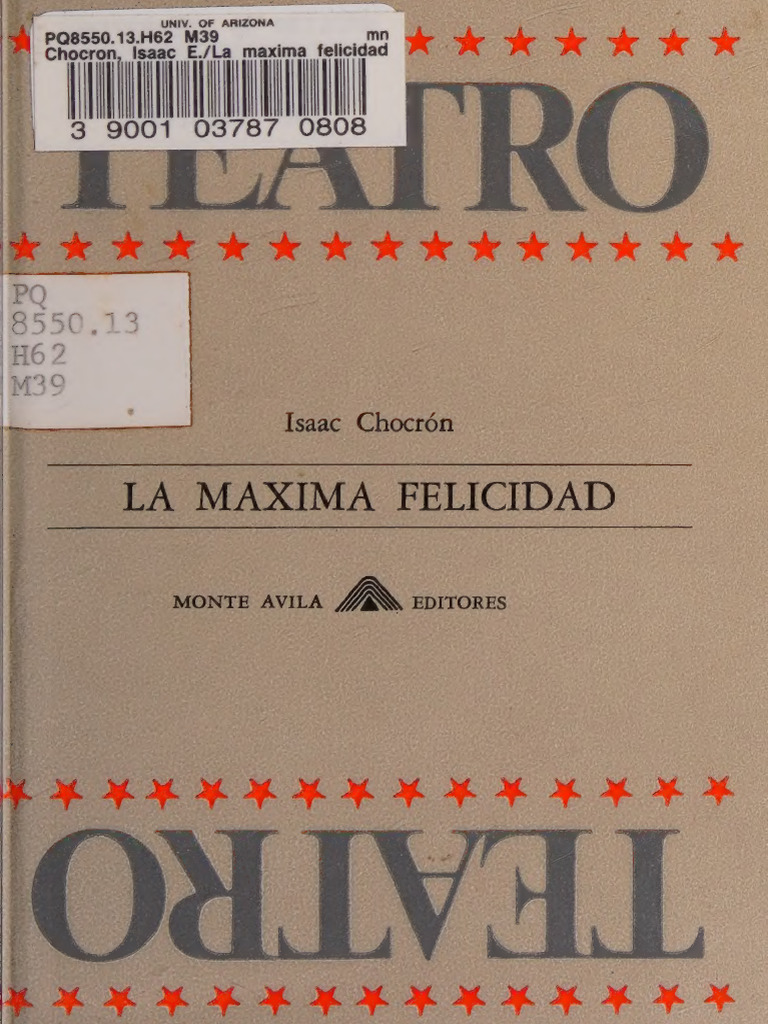 La Máxima Felicidad: Teatro de Isaac Chocrón | PDF
