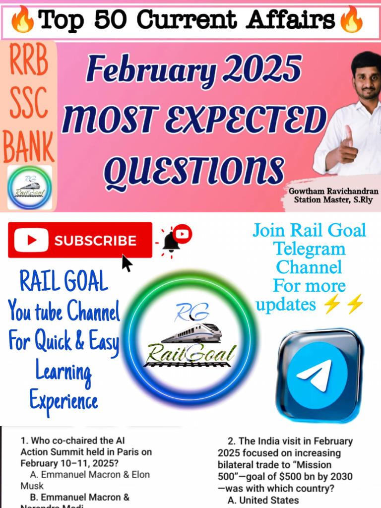 Top 50 Current Affairs February 2025 | PDF