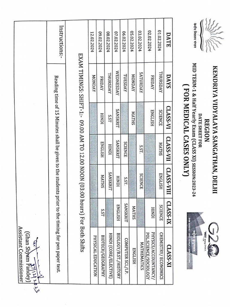 Date Sheet For Medical Cases | PDF | Science