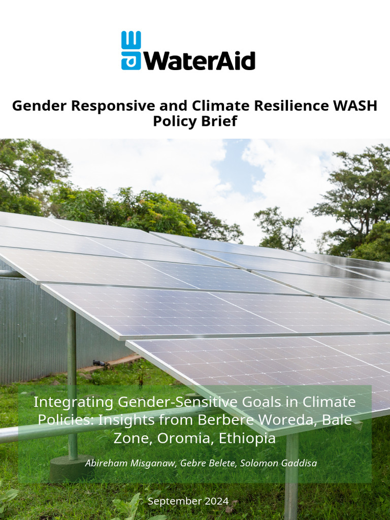 Gender Responsive and CR WASH Policy Brief | PDF | Wash | Policy