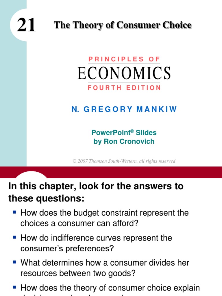Economics: The Theory of Consumer Choice | PDF | Labour Economics ...