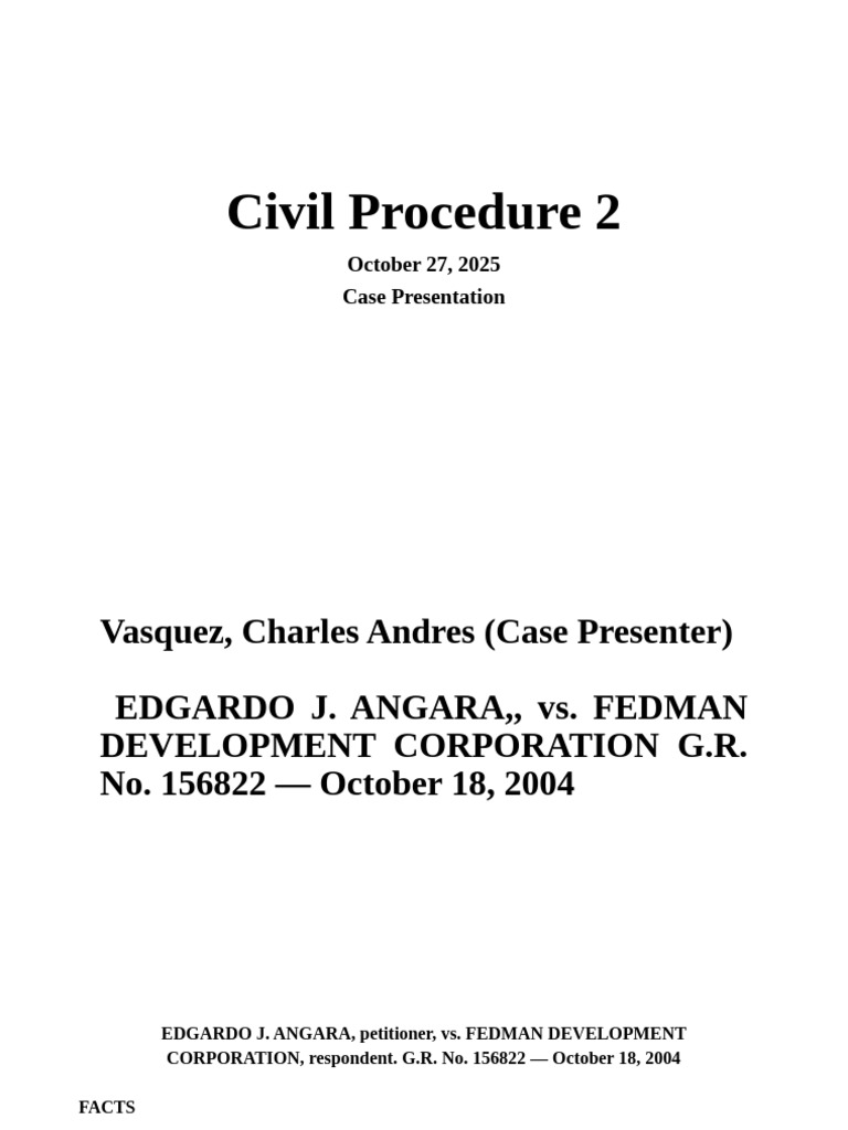 Civil Procedure Case Summaries and Rulings | PDF | Mandamus | Certiorari