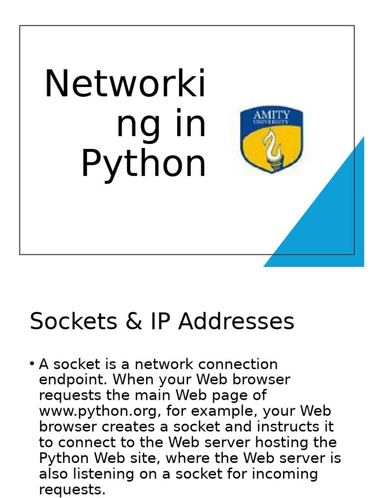4.2 Networking in Python | PDF | Port (Computer Networking) | Network ...