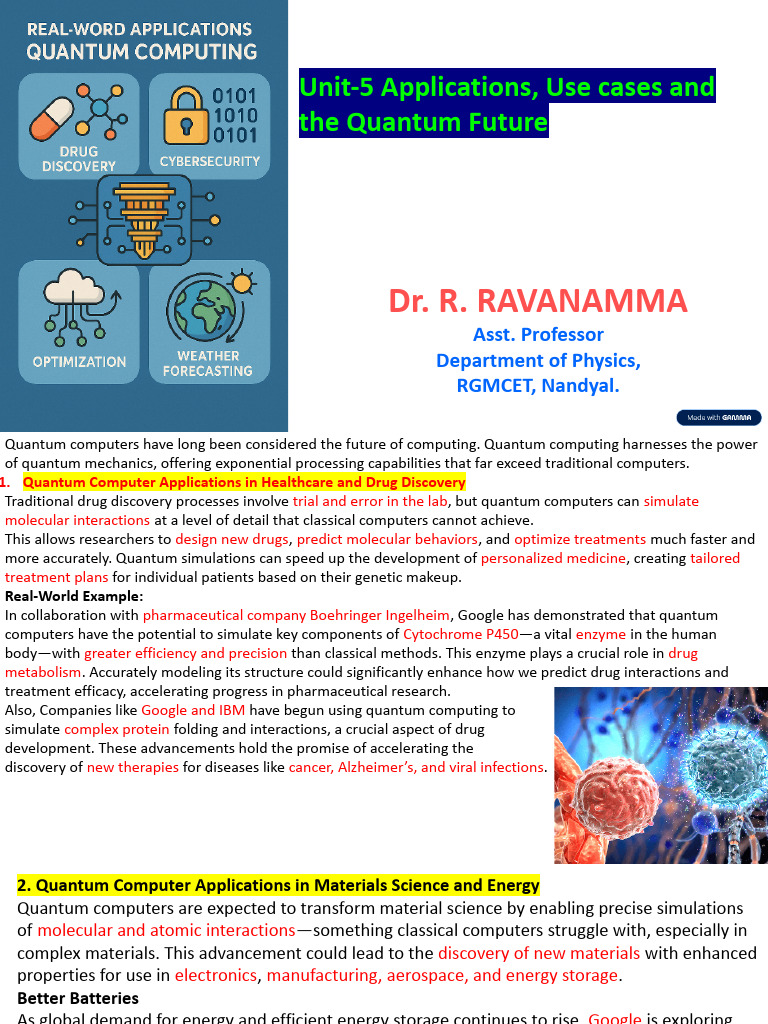 Quantum Computing Applications Explained | PDF | Artificial ...
