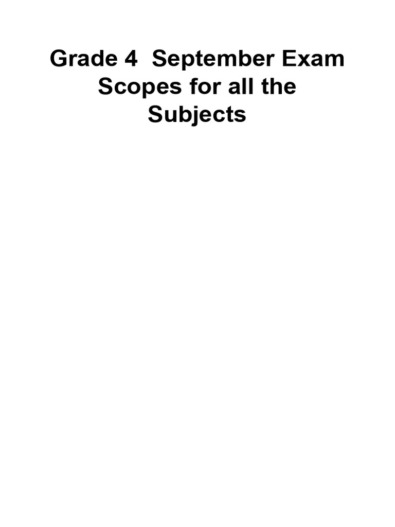Grade 4 September Exam Study Guide | PDF | Grammatical Tense | Linguistics