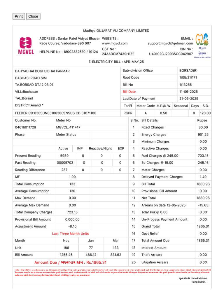 Print Close: Bill Date | PDF