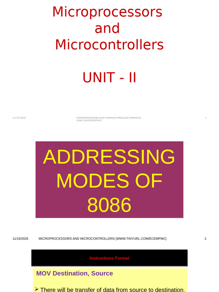 Mpmc Unit II | PDF | Assembly Language | Digital Electronics