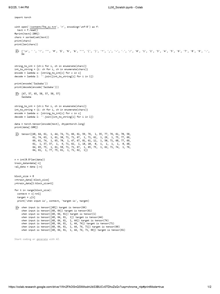 LLM_Scratch.ipynb - Colab | PDF | Computer Data | Computer Programming