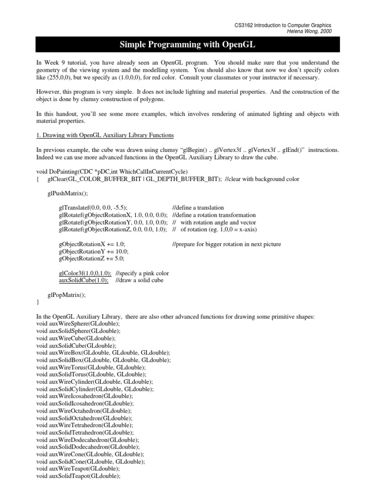 OpenGL Graphics Programming Guide | PDF | Graphic Design | Applied And ...