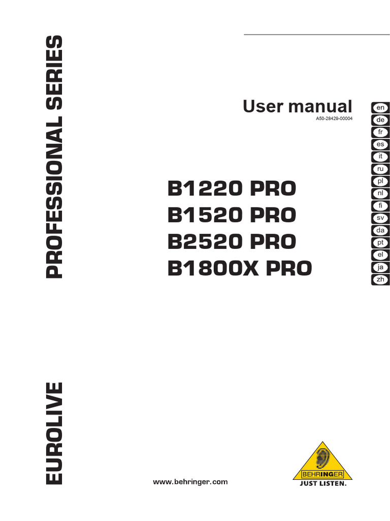 EUROLIVE Professional Series Manual | PDF | Loudspeaker | Amplifier