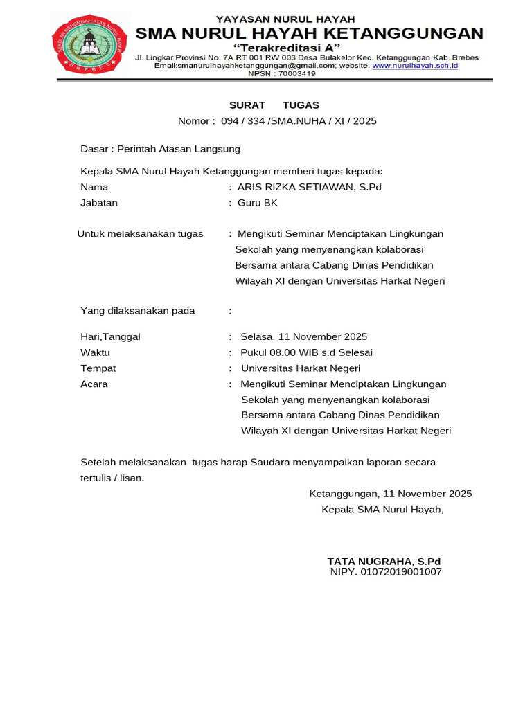 334 - Sppd Aris Rizka Setiawan | PDF