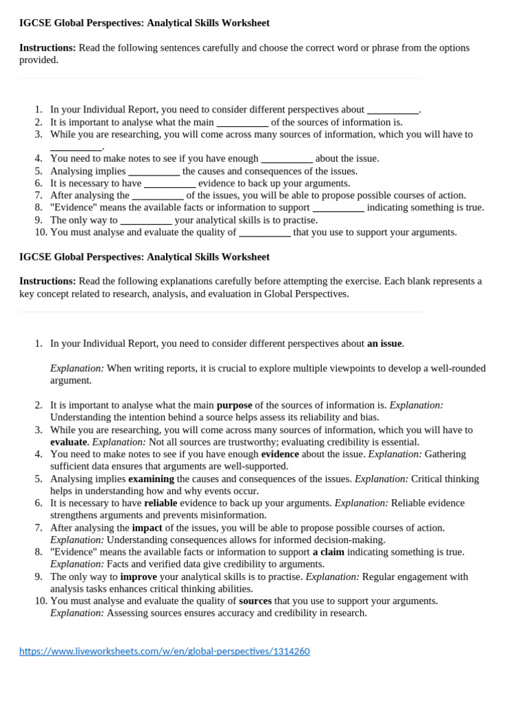 IGCSE Global Perspectives | PDF | Critical Thinking | Argument
