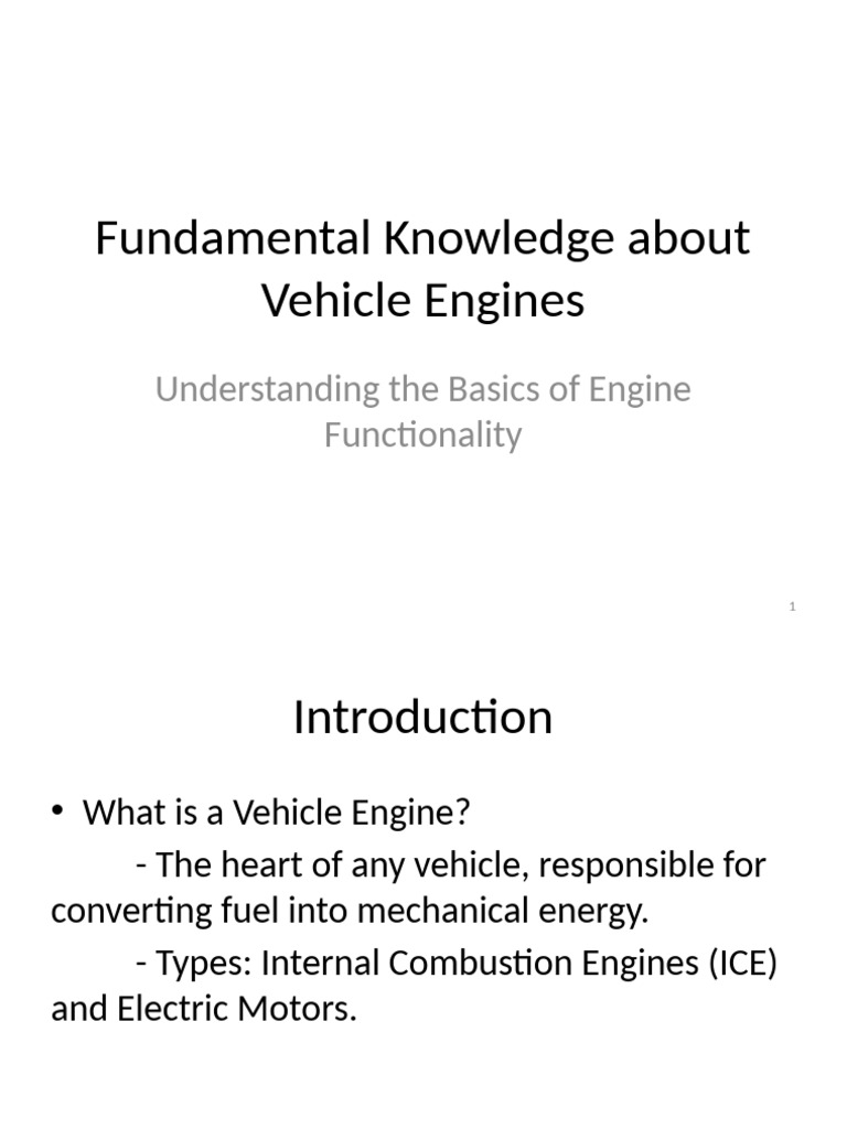 02 Vehicle Engine | PDF | Internal Combustion Engine | Engines