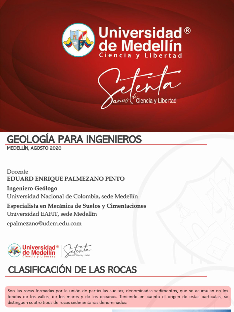 Clase 2 - Rocas Continuación y Suelos | PDF | Roca clástica | Meteorización