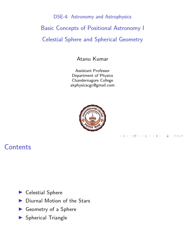 AK Lecture Notes S6 H DSE4 L2 Basic Concepts of Positional Astronomy I ...