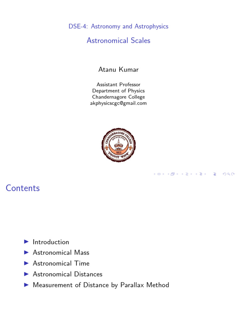 AK Lecture Notes S6 H DSE4 L1 Astronomical Scales | PDF | Astronomy | Astronomical Unit
