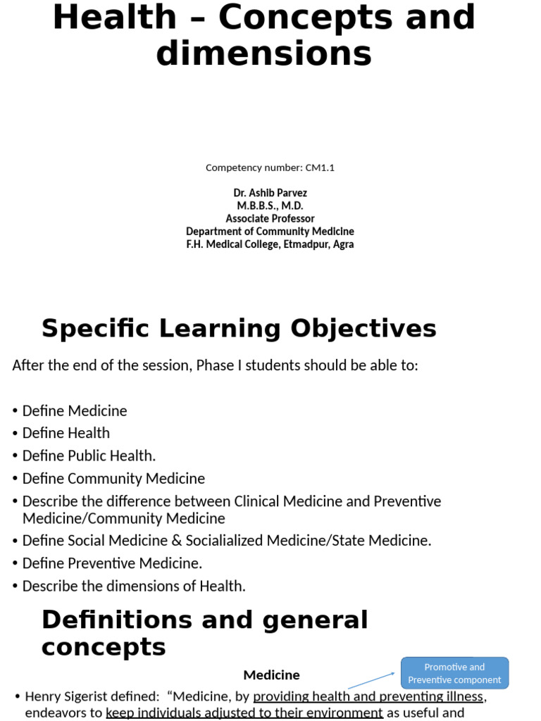 Health - Concepts and Dimensions | PDF | Medicine | Public Health