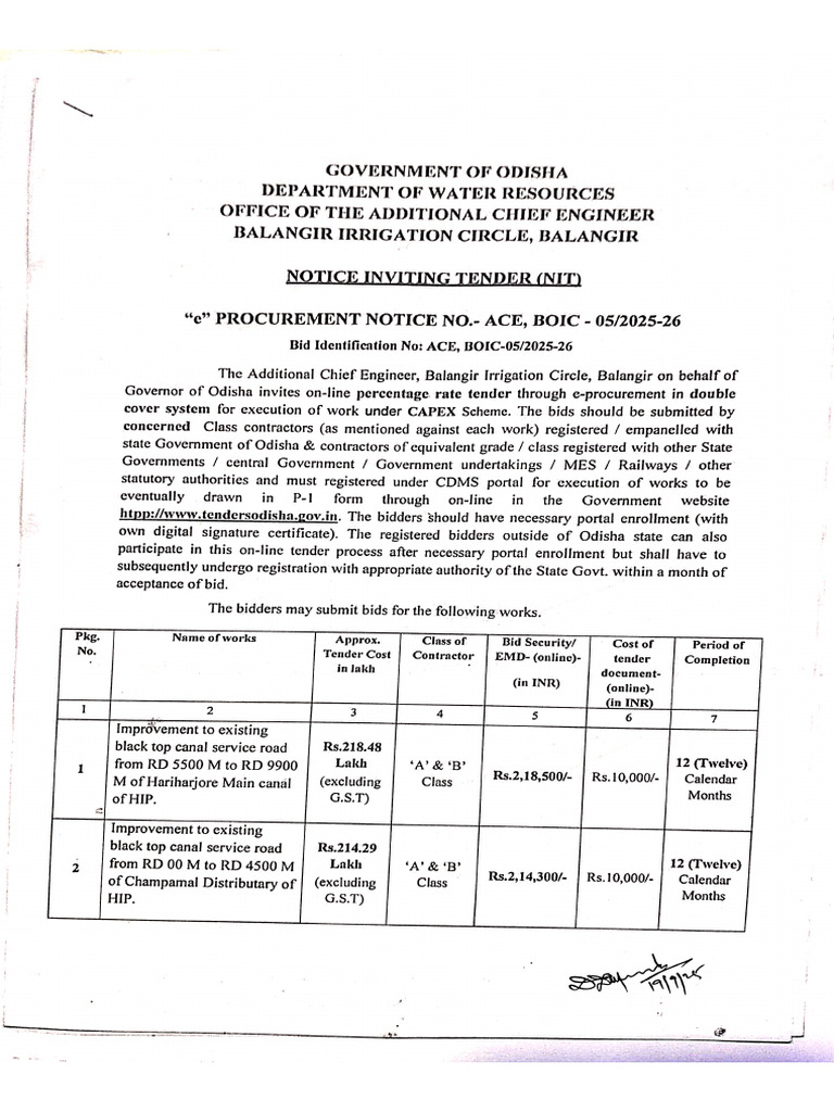 Tendernotice 1 | PDF