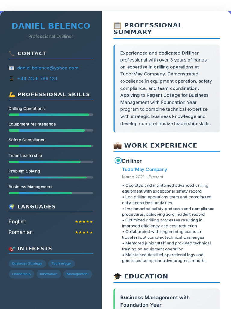 CV Daniel | PDF | Leadership | Strategic Management