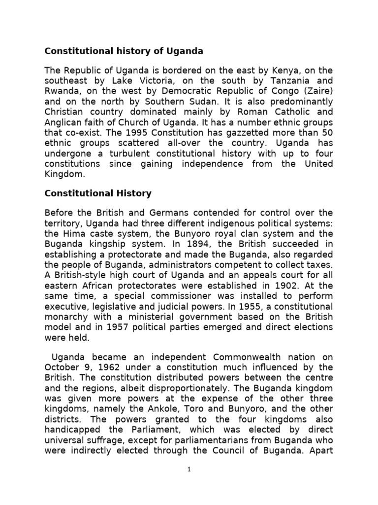 Constitutional History of Uganda | PDF | Uganda | Court Of Appeal Of ...