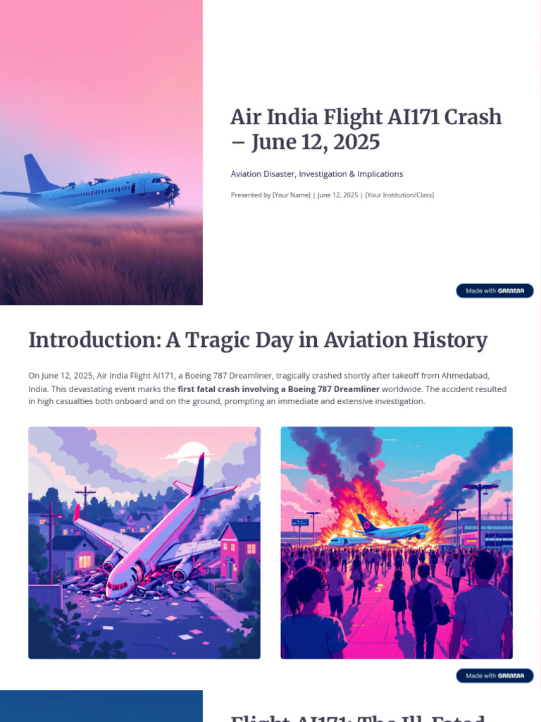 Air India Flight AI171 Crash June 12 2025 | PDF | Aviation Accidents ...