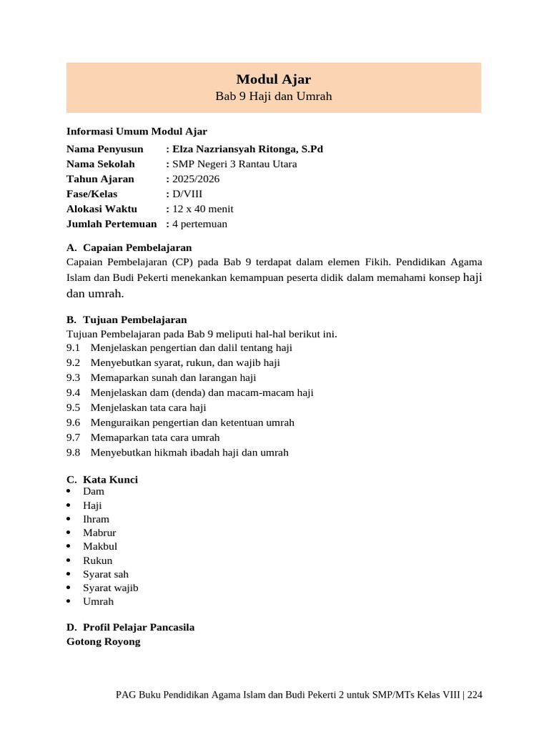 PAI 8 Deep Learning - Modul Ajar Bab 9 PAG | PDF