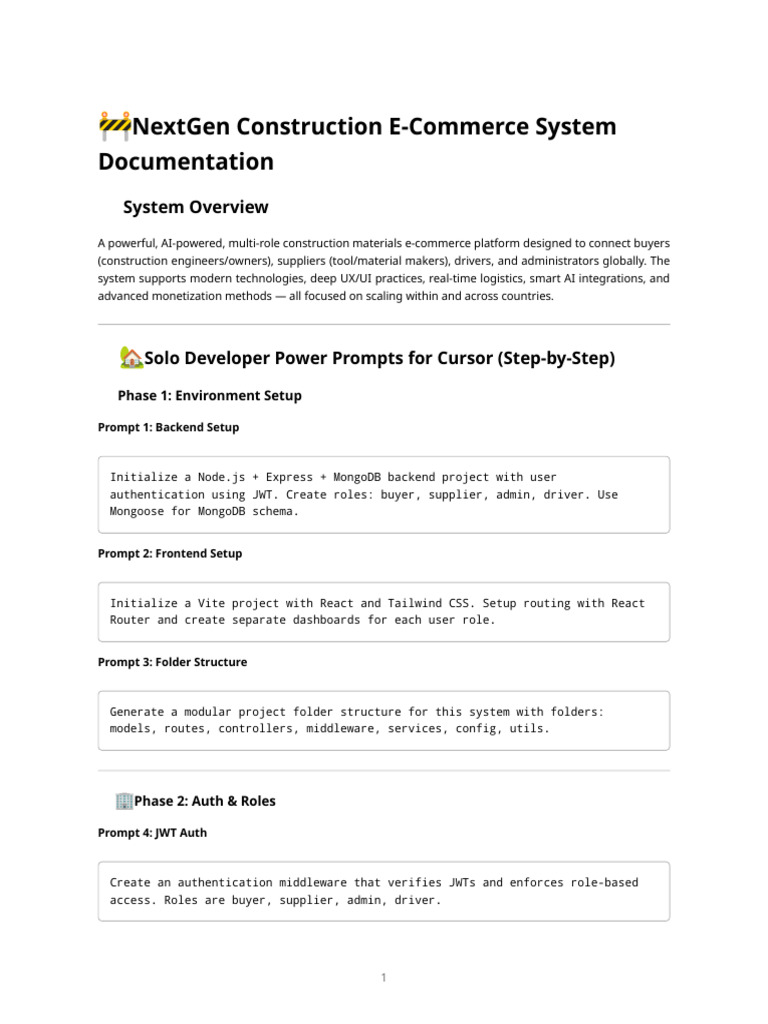 Next Gen Construction Ecommerce Docs | PDF | Point Of Sale | Software