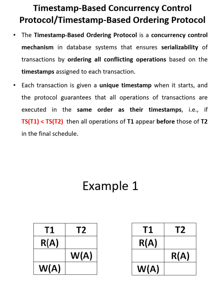 Timestamp Based Protocol | PDF