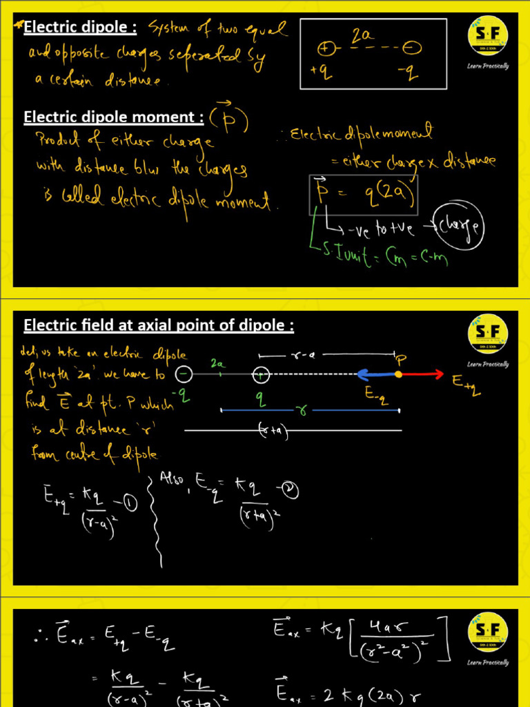Understanding Electric Dipoles and Fields | PDF | Electromagnetism ...