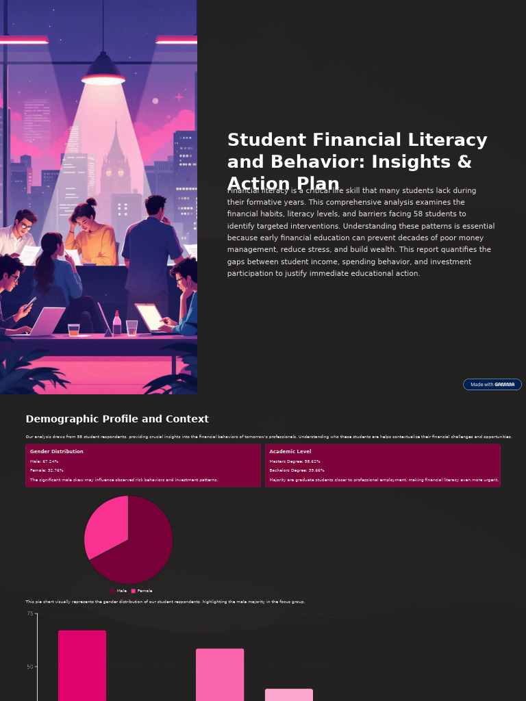 Student Financial Literacy and Behavior Insights and Action Plan | PDF ...
