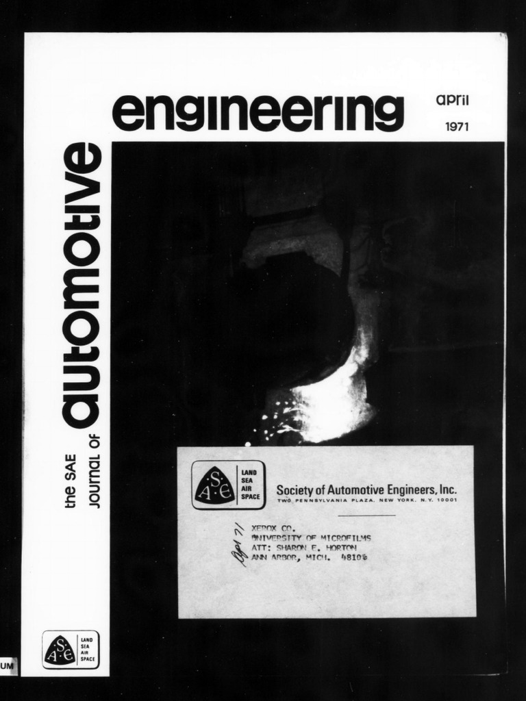 SAE Journal of Automotive Engineering 1971-04- Vol 79 Iss 4 -- ( WeLib.org ) | PDF