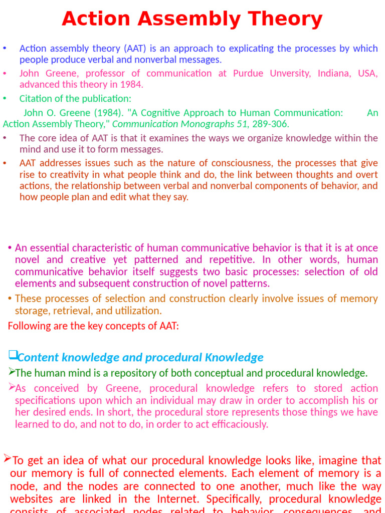 Understanding Action Assembly Theory | PDF | Mind | Procedural Knowledge