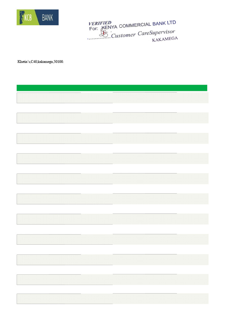 Cetrick KCB Bank Statement | PDF | Cheque | Trade