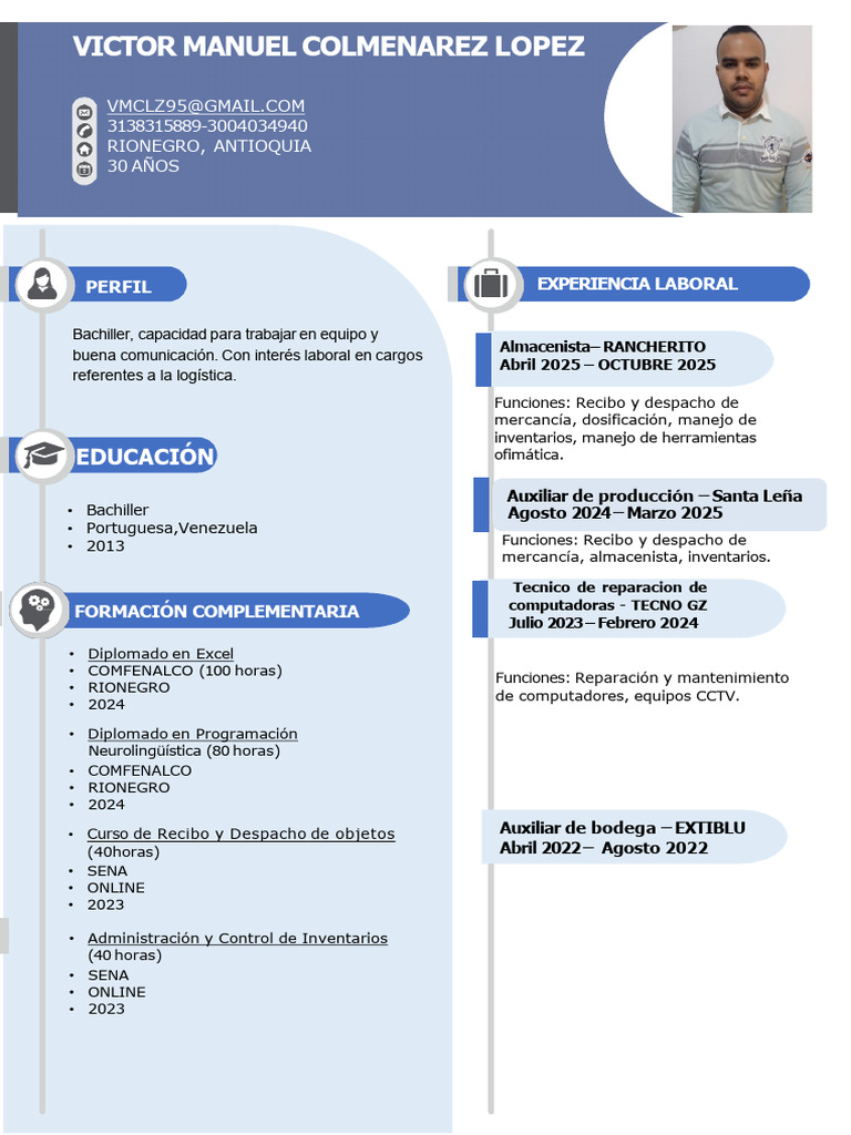 Hoja de Vida Bach Oct 2025 | PDF