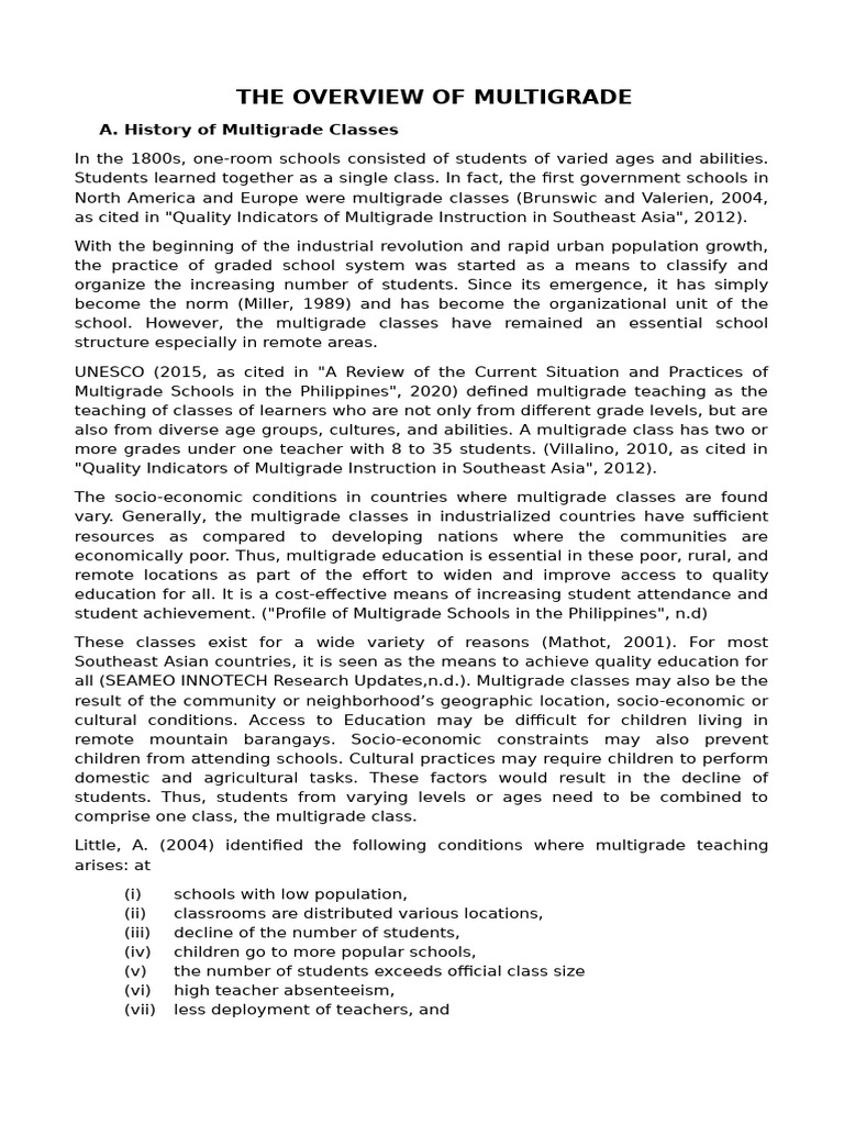 Understanding Multigrade Education Systems | PDF | Learning | Teachers